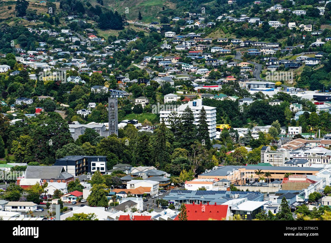 Nelson, Aotearoa / New Zealand - January 29, 2025: Aerial view over ...