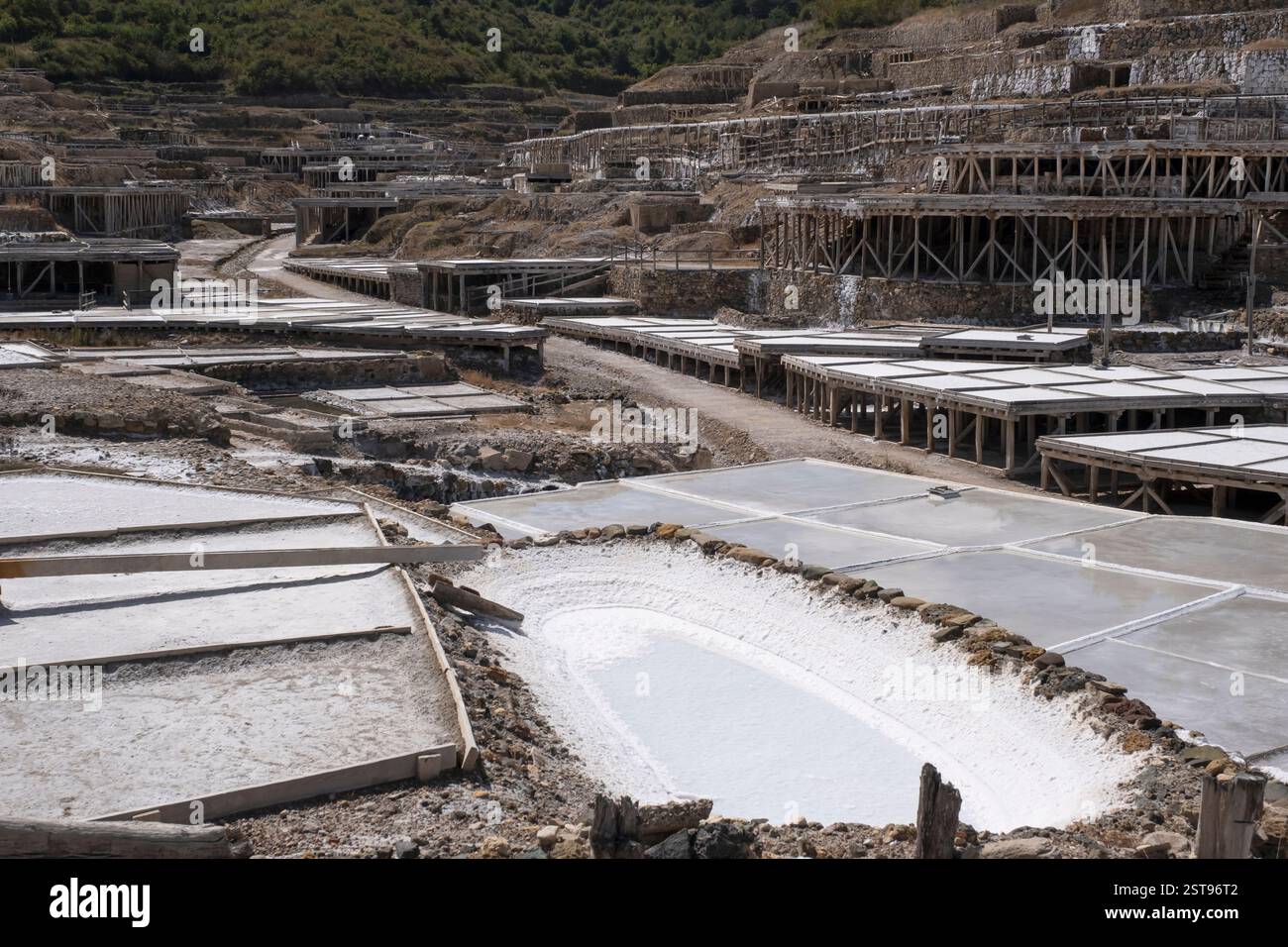 salt flats of Añara , Alava Spain, drying beds or crystallizing ponds ...