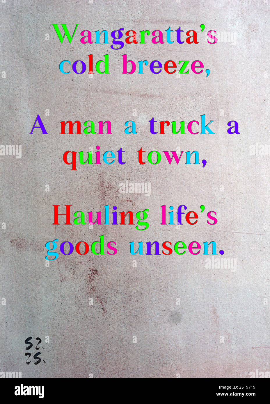 Wangaratta's cold breeze, A man a truck a quiet town, Hauling life's ...