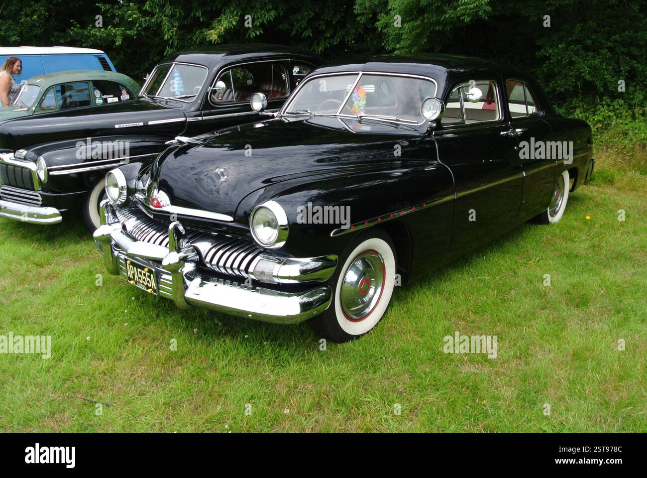A 1951 Ford Mercury Coupe parked on display at the 49th Historic ...