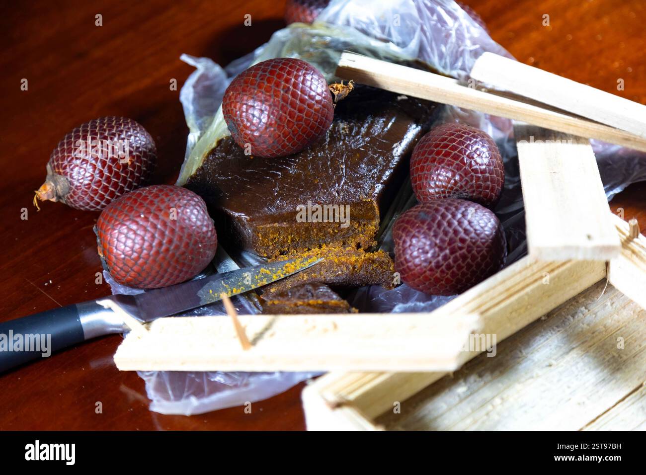 Traditional Brazilian buriti sweet in selective focus Stock Photo - Alamy