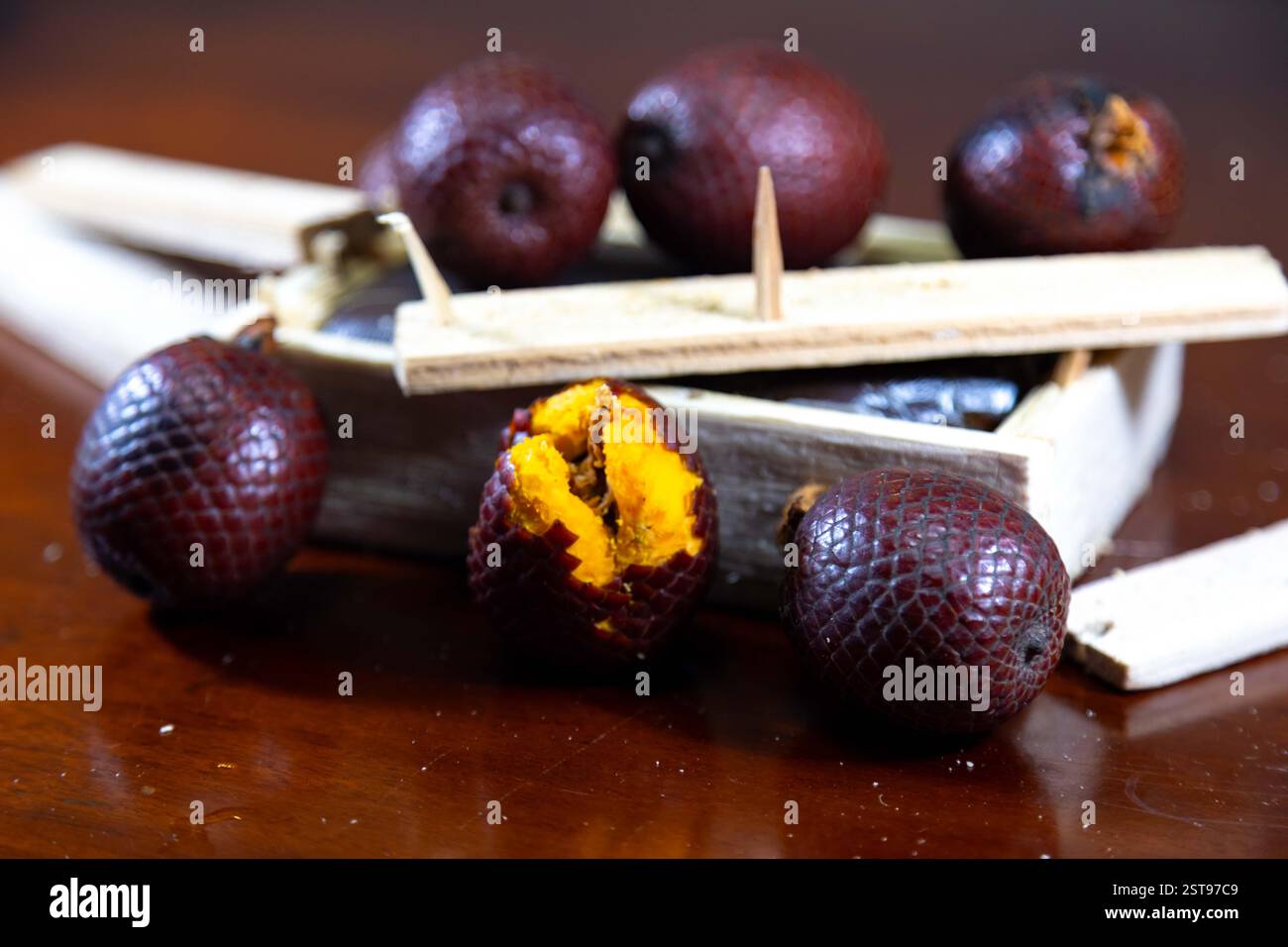 Traditional Brazilian buriti sweet in selective focus Stock Photo - Alamy