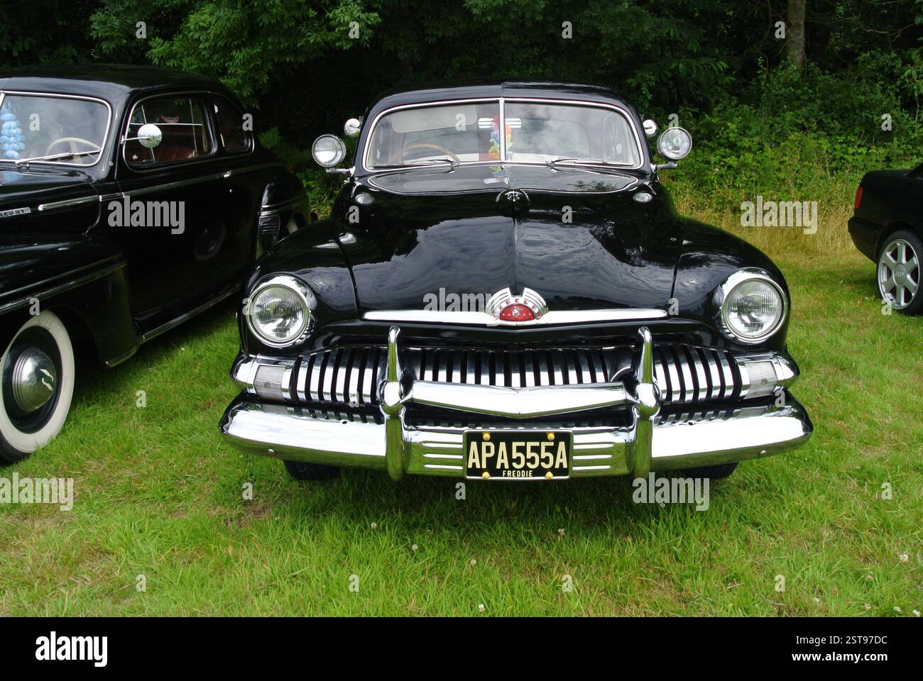 A 1951 Ford Mercury Coupe parked on display at the 49th Historic ...
