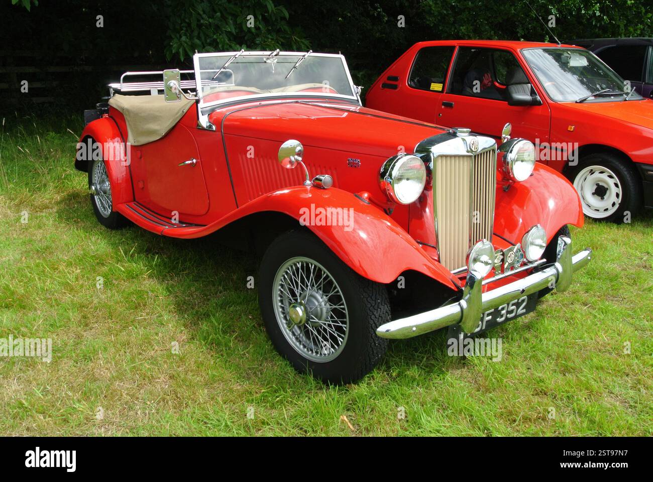 A 1953 MG TD parked on display at the 49th Historic Vehicle Gathering ...