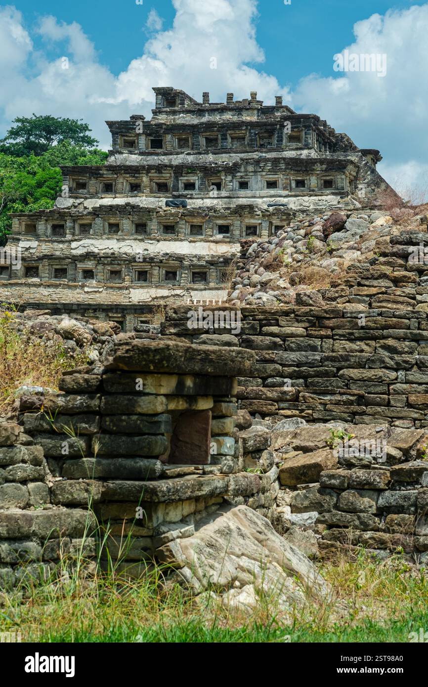 Prehispanic Pyramid in El Tajin archaeological zone in Veracruz, México ...