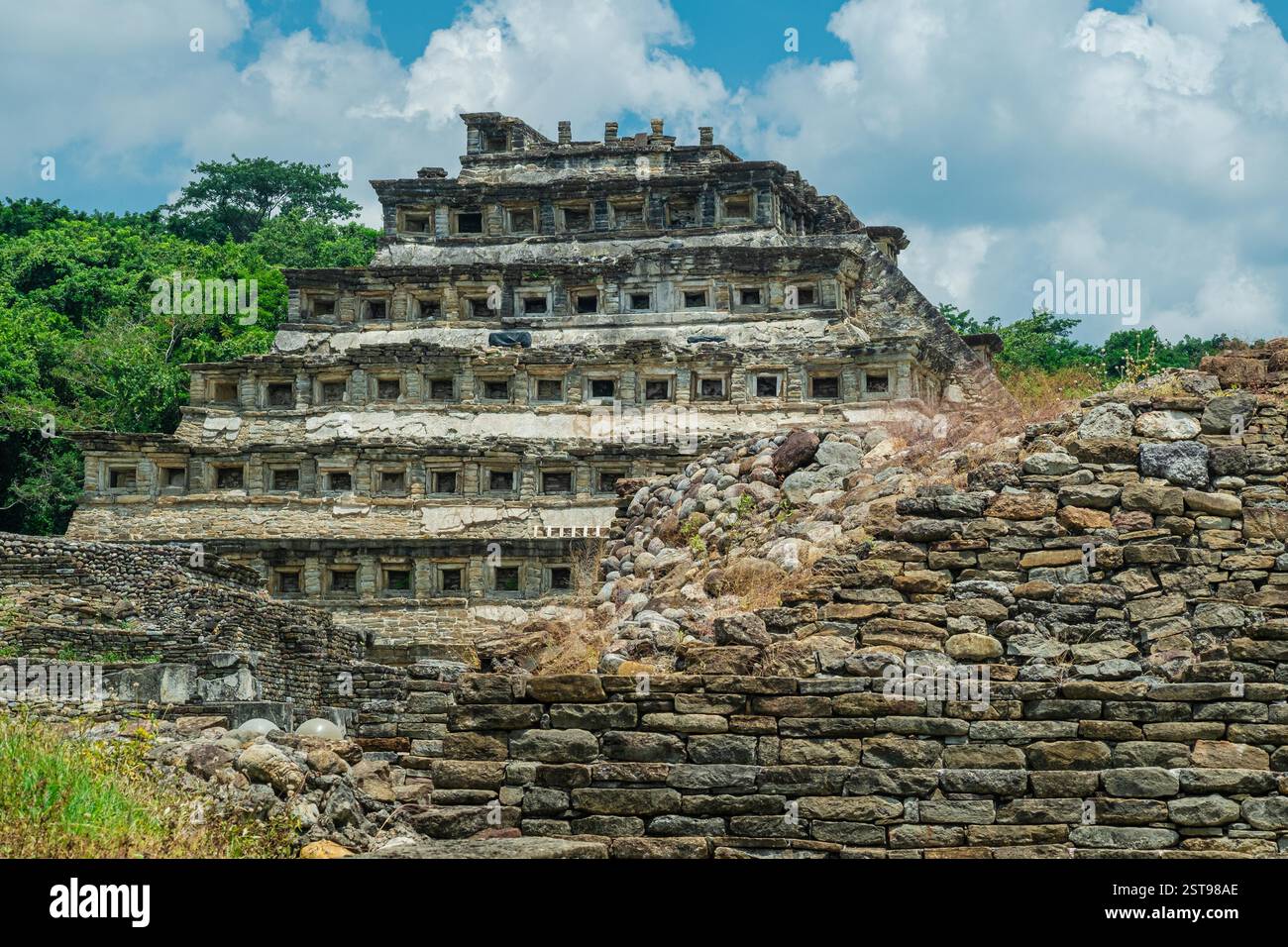 Prehispanic Pyramid in El Tajin archaeological zone in Veracruz, México ...