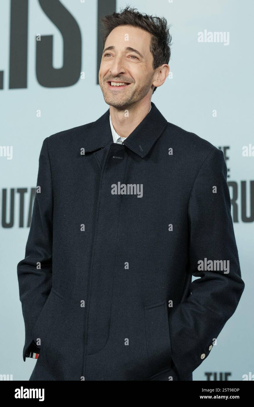 Brady Corbet and actor Adrien Brody attend 'The Brutalist' photocall at the Rosewood Villamagna ...