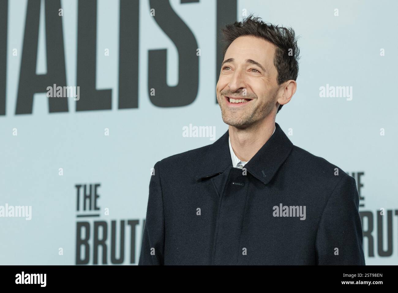Brady Corbet and actor Adrien Brody attend 'The Brutalist' photocall at the Rosewood Villamagna ...
