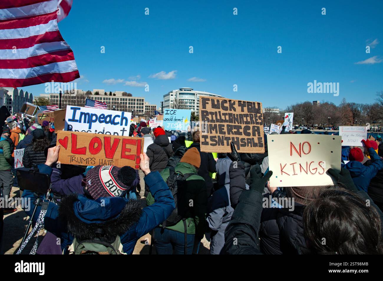 No Kings Day Protest Washington DC US Capitol February 17 2025 Stock ...