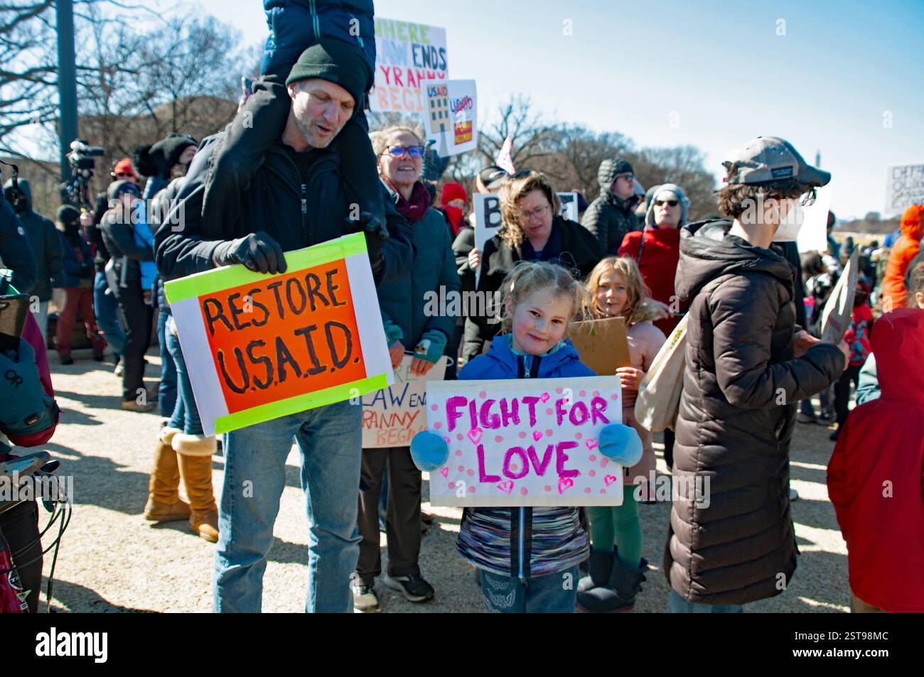 No Kings Day Protest Washington DC US Capitol February 17 2025 Stock ...