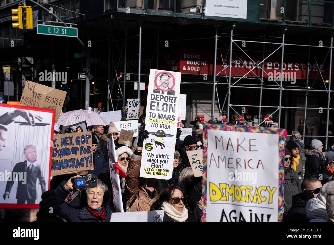 New York, USA. 17th Feb, 2025. Members of Rise and Resist, Extinction ...