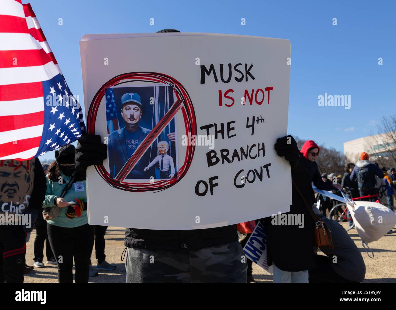 Washington, U.S.A. 17th Feb, 2025. Demonstrators gather at the Capitol ...