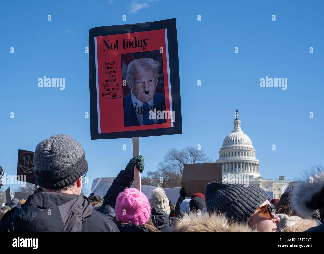 Washington, U.S.A. 17th Feb, 2025. Demonstrators gather at the Capitol ...