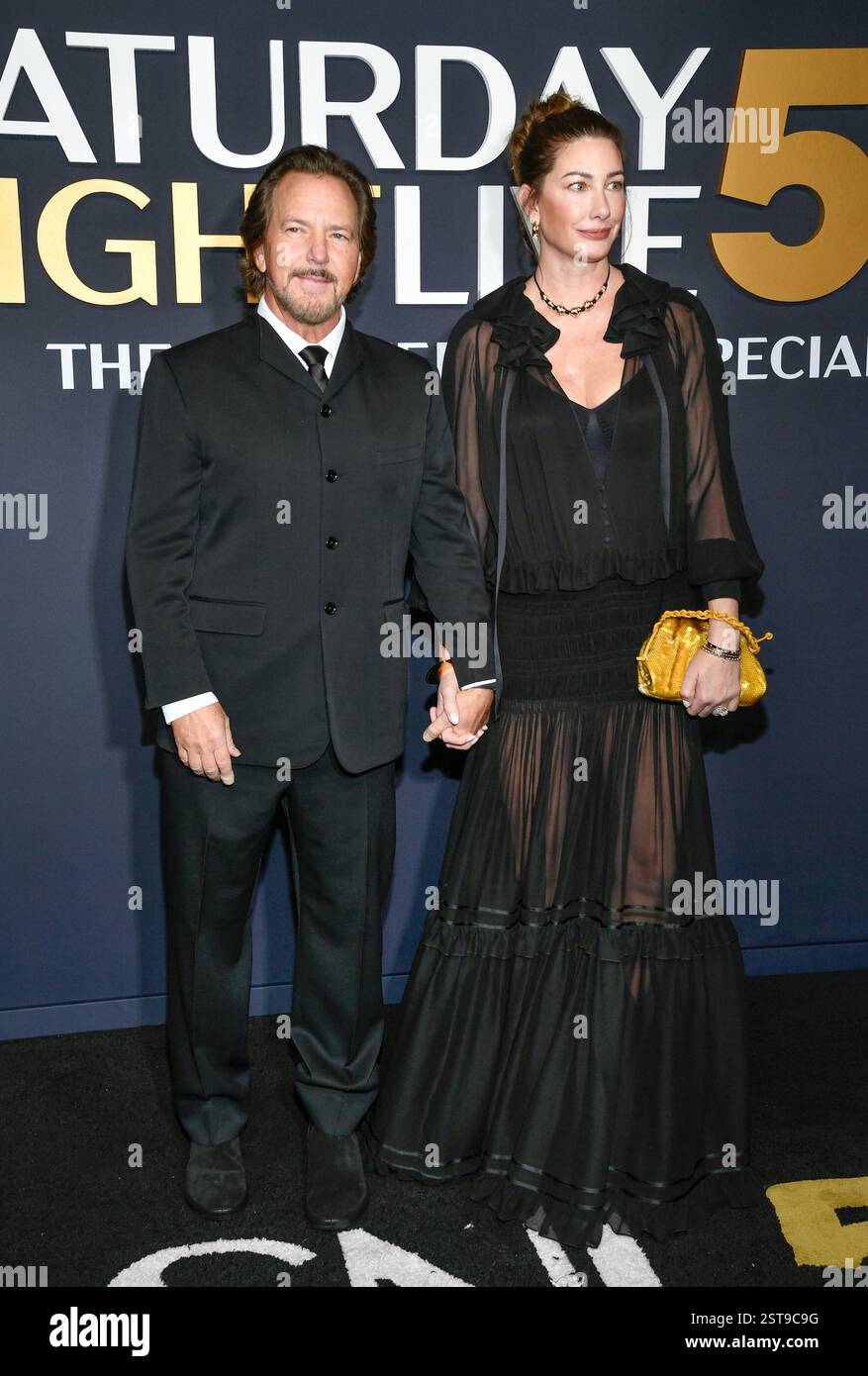 Eddie Vedder, left, and Jill McCormick attend the SNL50: The ...