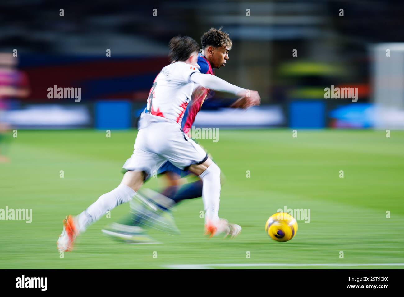 Barcelona, Spain. 17th Feb, 2025. Lamine Yamal in action during the ...