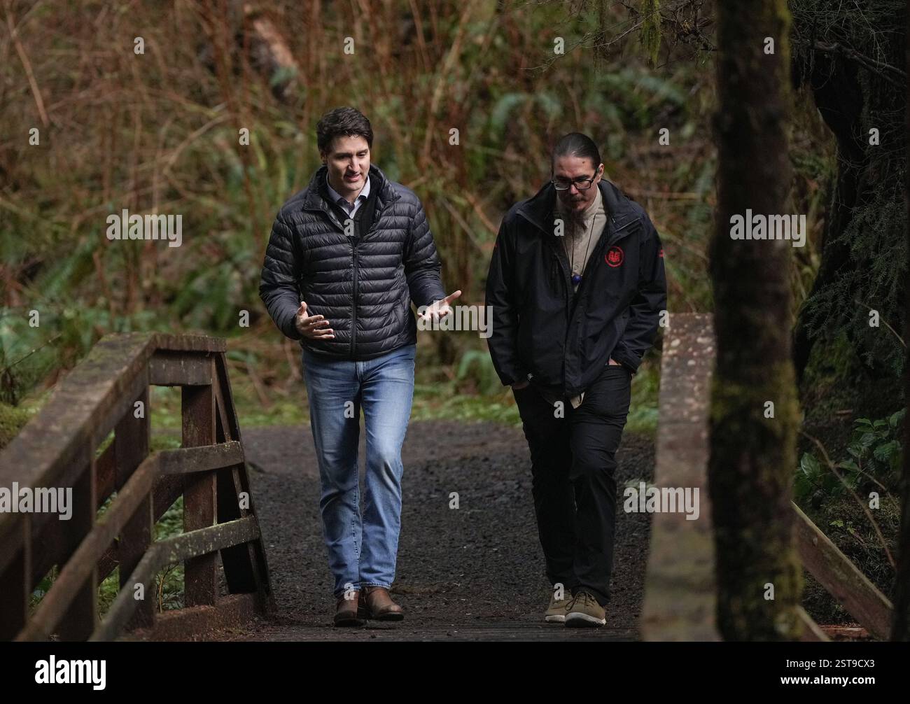 Prime Minister Justin Trudeau, left, and Haida Nation President ...