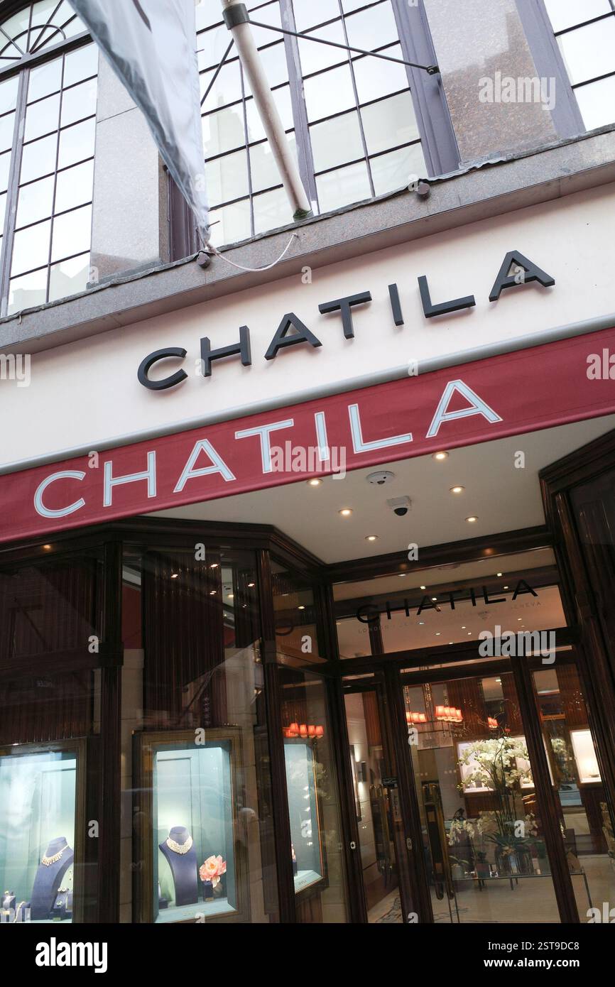 London, UK. 17th Feb, 2025. Chatila brand signage is seen on New Bond ...