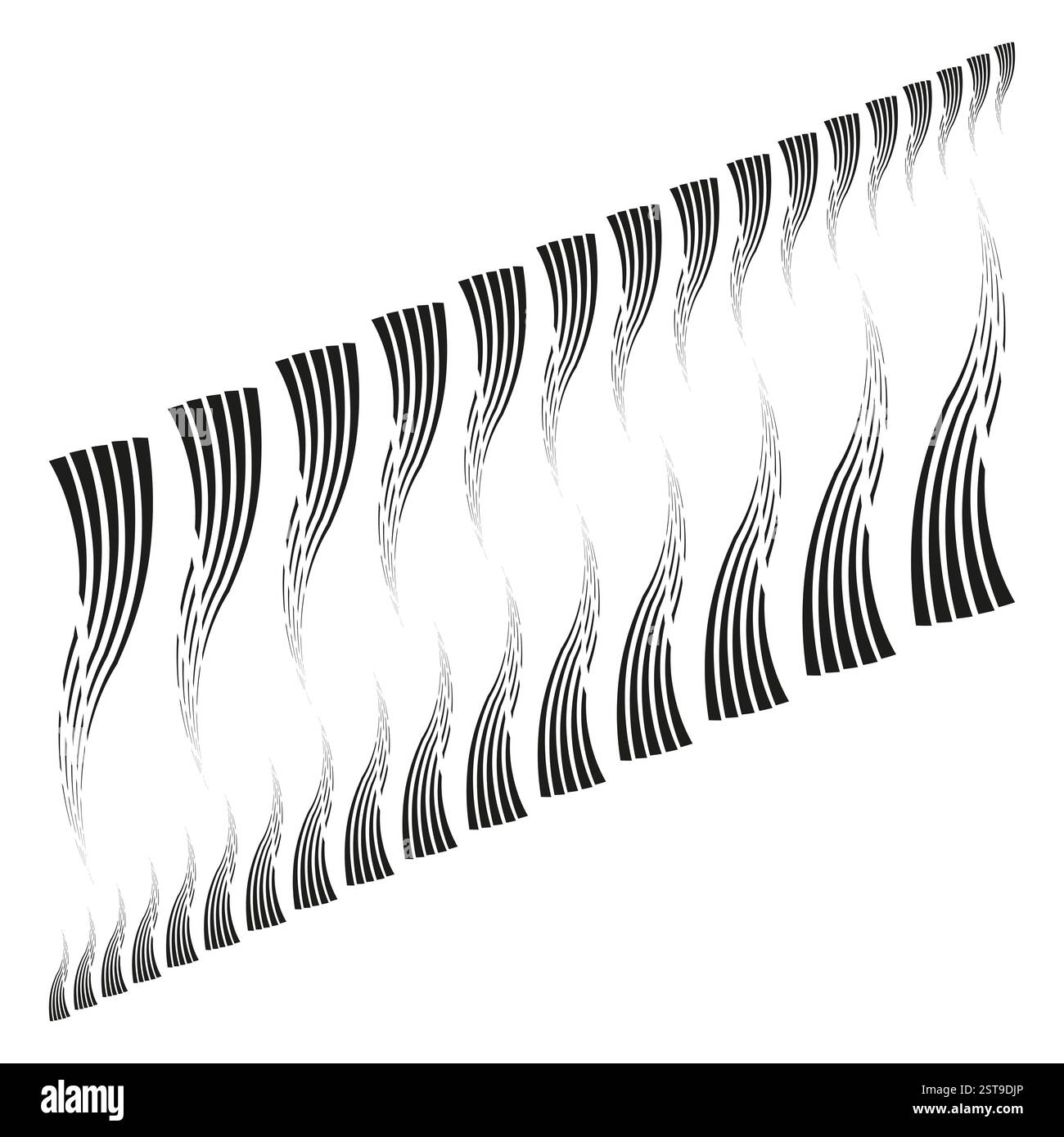 Curved line pattern. Abstract wave shape. Optical illusion design ...