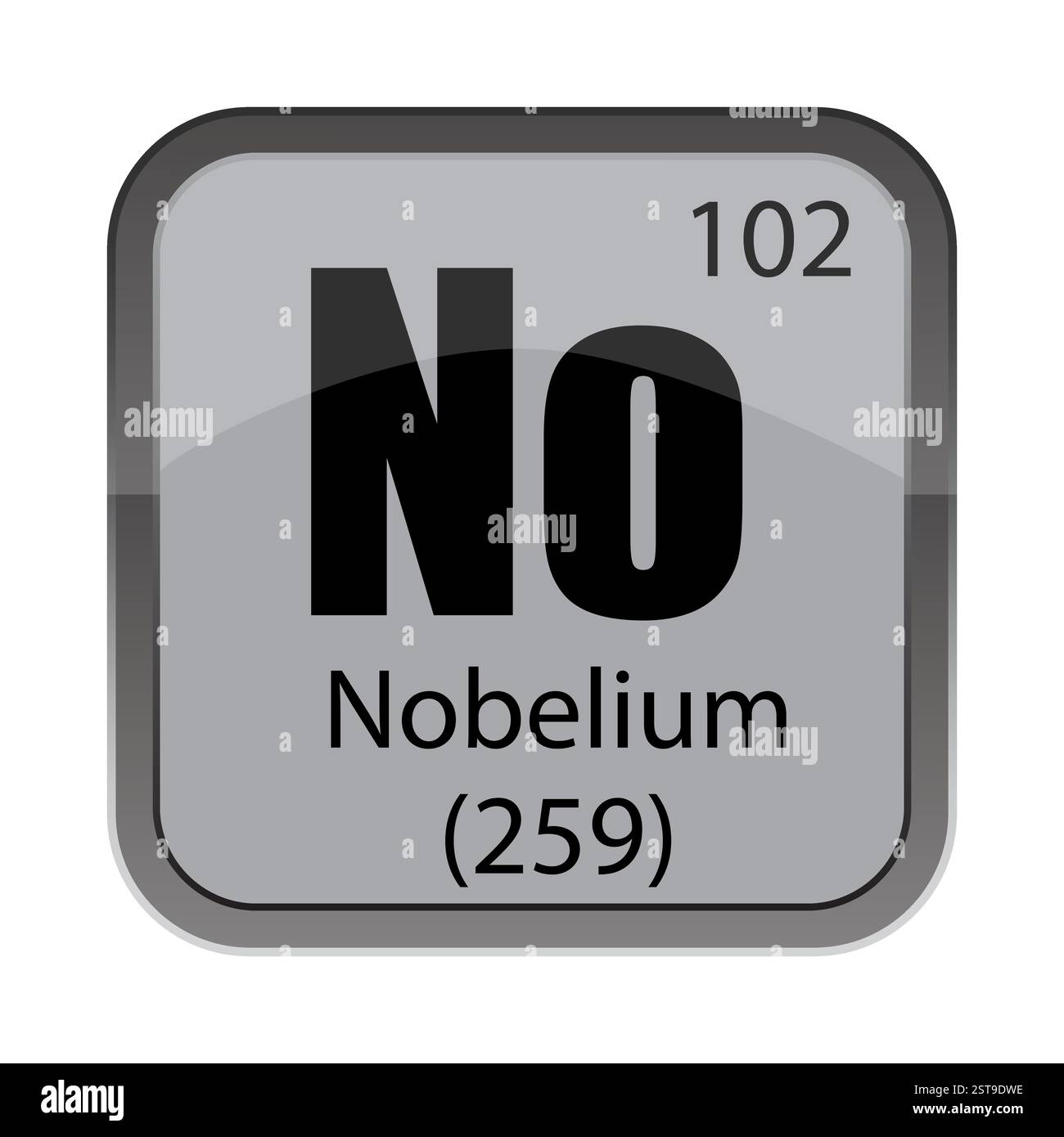 No element icon. 102 atomic number. 259 mass detail. Vector chemical ...