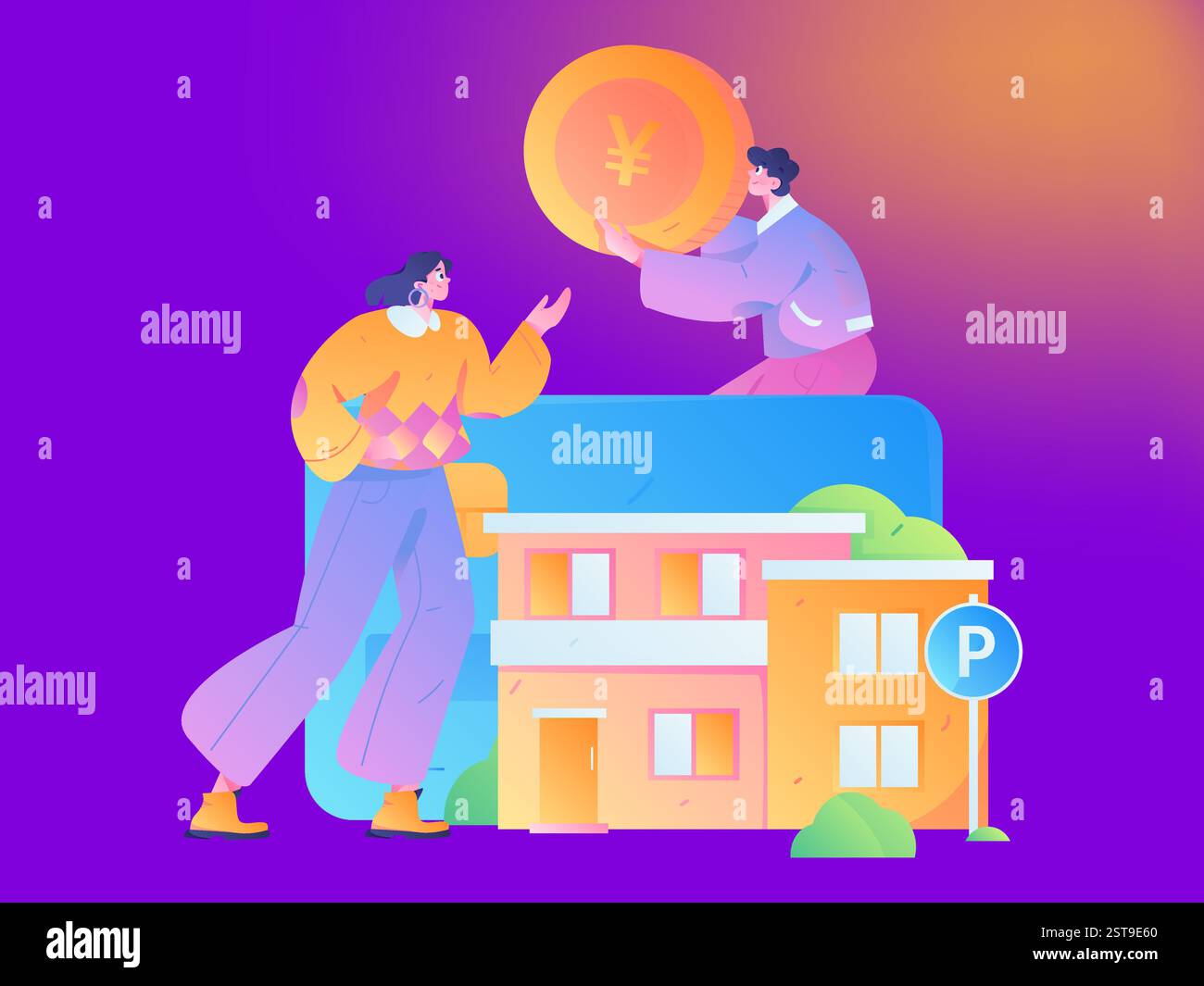 Home loan flat vector concept operation illustration Stock Vector Image ...