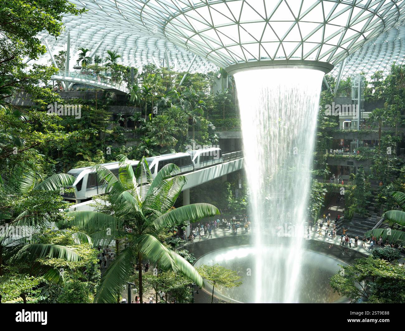 Beautiful Airport with Vortex Waterfall located at Changi Jewel ...