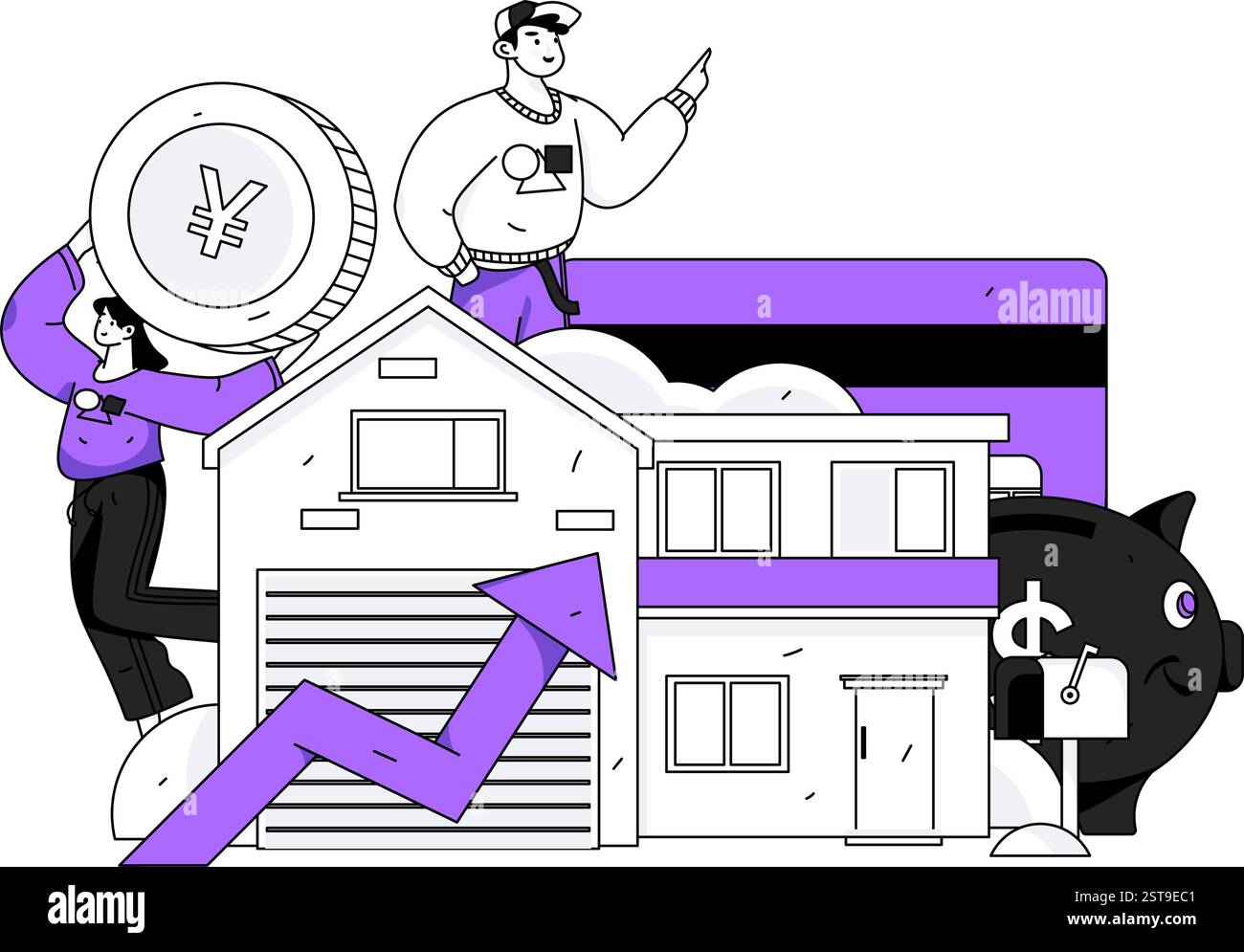 Home loan flat vector concept operation illustration Stock Vector Image ...