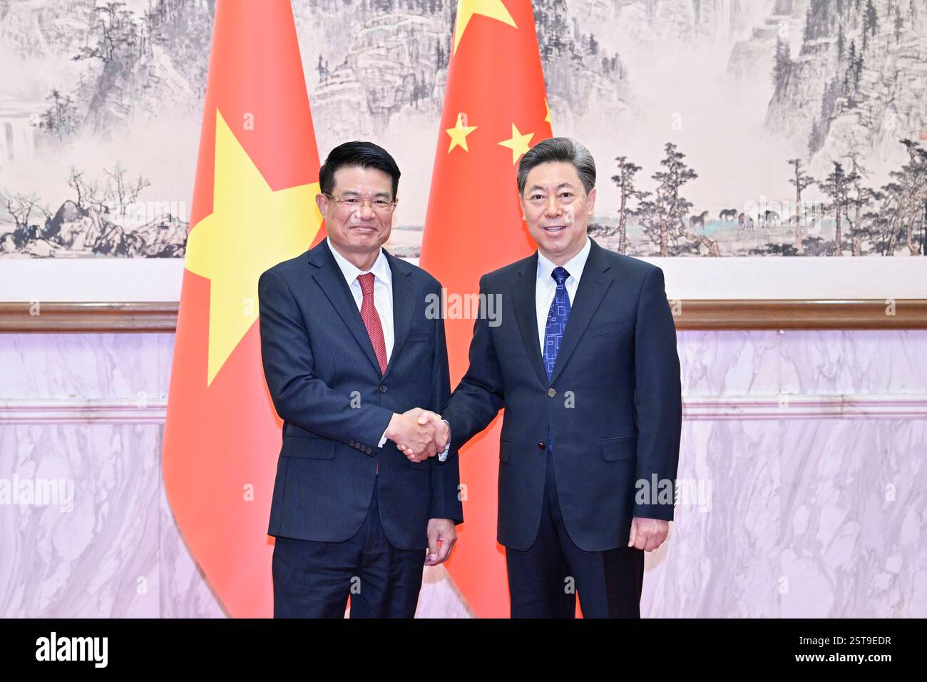 Beijing, China. 17th Feb, 2025. Chen Wenqing, a member of the Political Bureau of the Communist ...