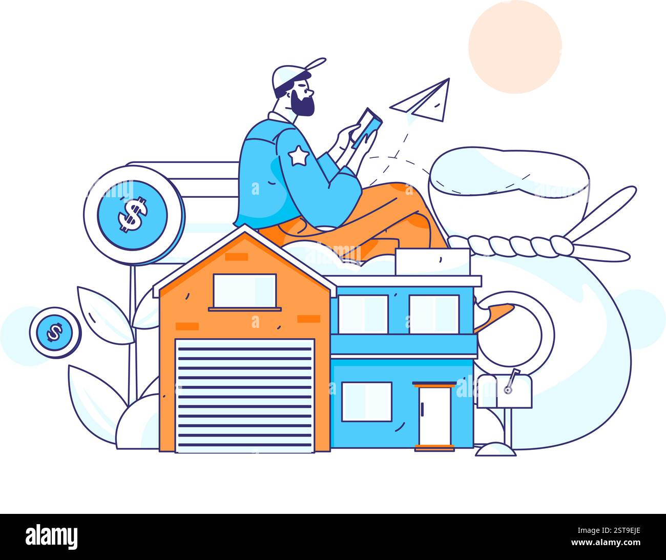 Home loan flat vector concept operation illustration Stock Vector Image ...