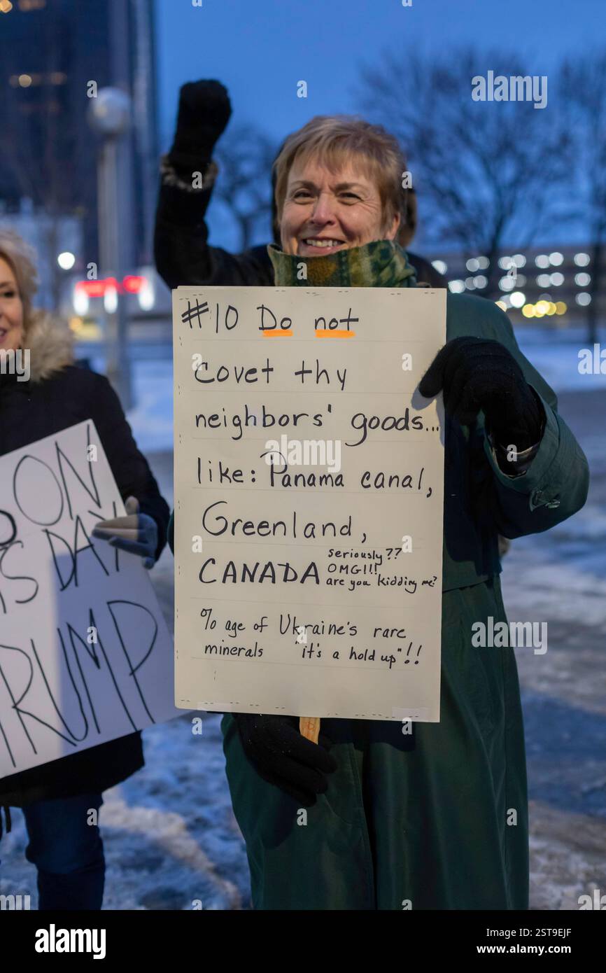 Detroit, Michigan, USA. 17th Feb, 2025. People say 'No Kings on ...