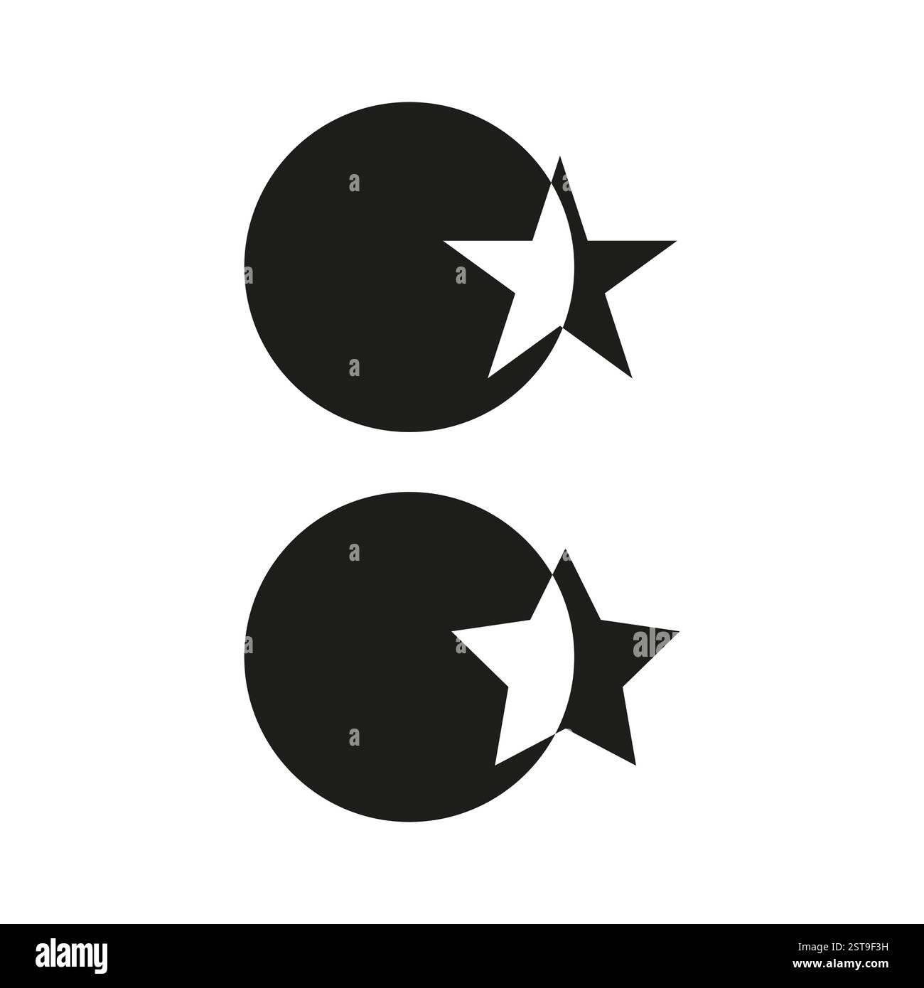 Star and circle. Geometric contrast icon. Abstract cosmic shape. Modern ...