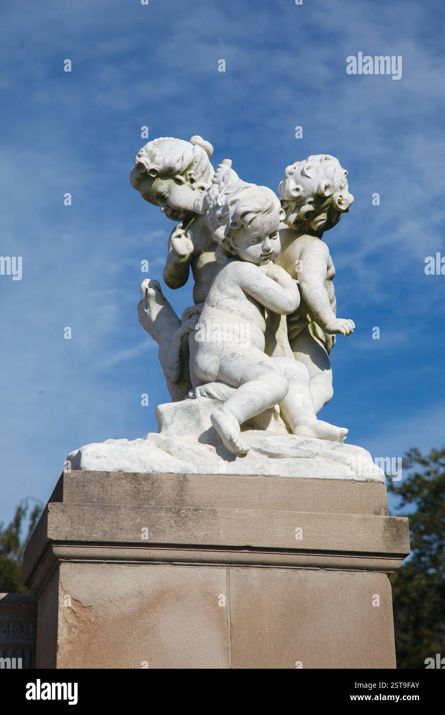 A Beautiful classic statue at the Elms gilded age historic mansion ...