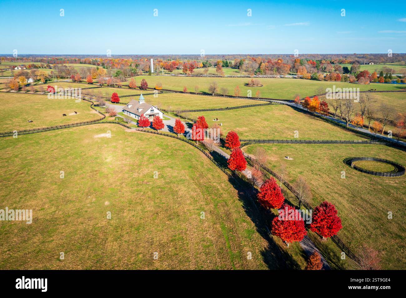 Aerial view stables fences horse hi-res stock photography and images ...