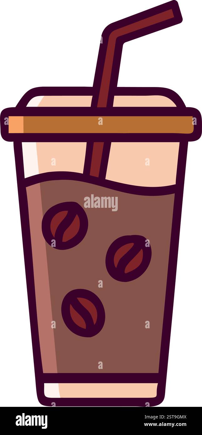 Coffee culture iced latte cup icon Stock Vector Image & Art - Alamy