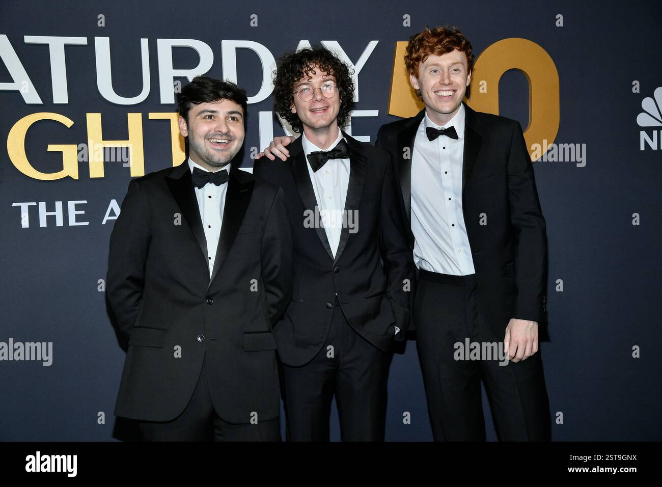 John Higgins, left, Martin Herlihy and Ben Marshall attend the SNL50 ...