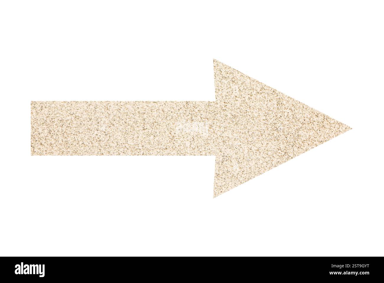 Arrow with texture of beige plaster isolated on white Stock Photo - Alamy