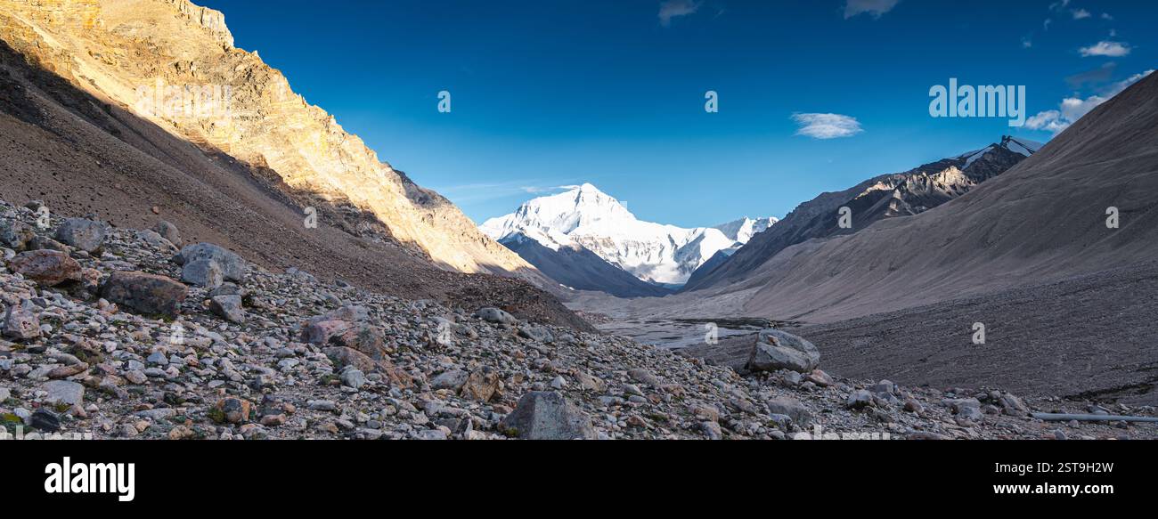 Mt Everest from North Base Camp is in Tibet at 5,150 meters. Mt ...