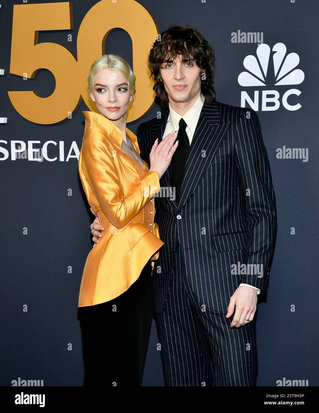 Anya Taylor-Joy, left, and Malcolm McRae attend the SNL50: The Anniversary Special at ...