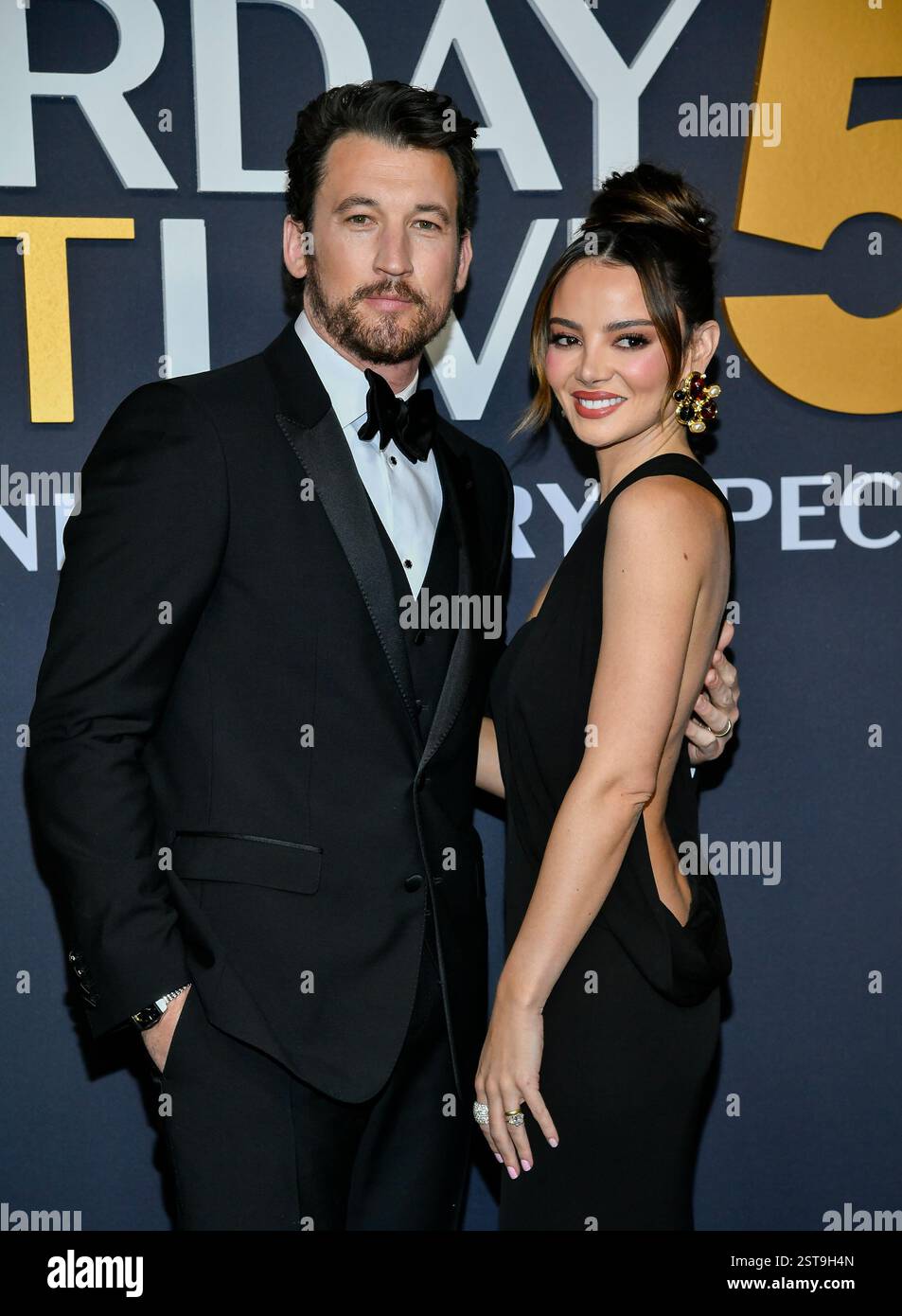 Miles Teller, left, and wife Keleigh Sperry attend the SNL50: The ...