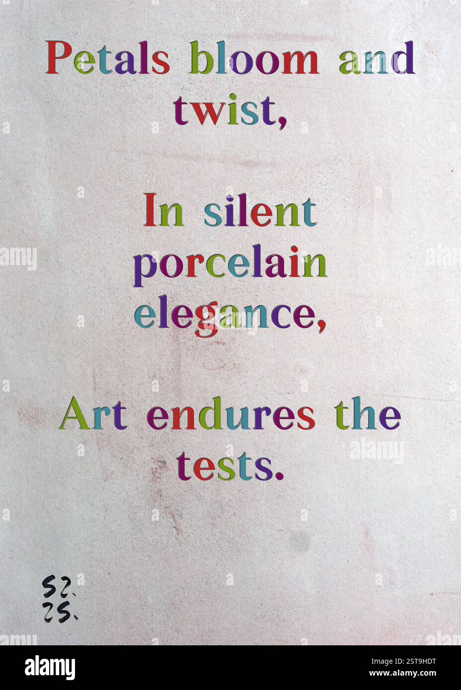 Petals bloom and twist, In silent porcelain elegance, Art endures the ...