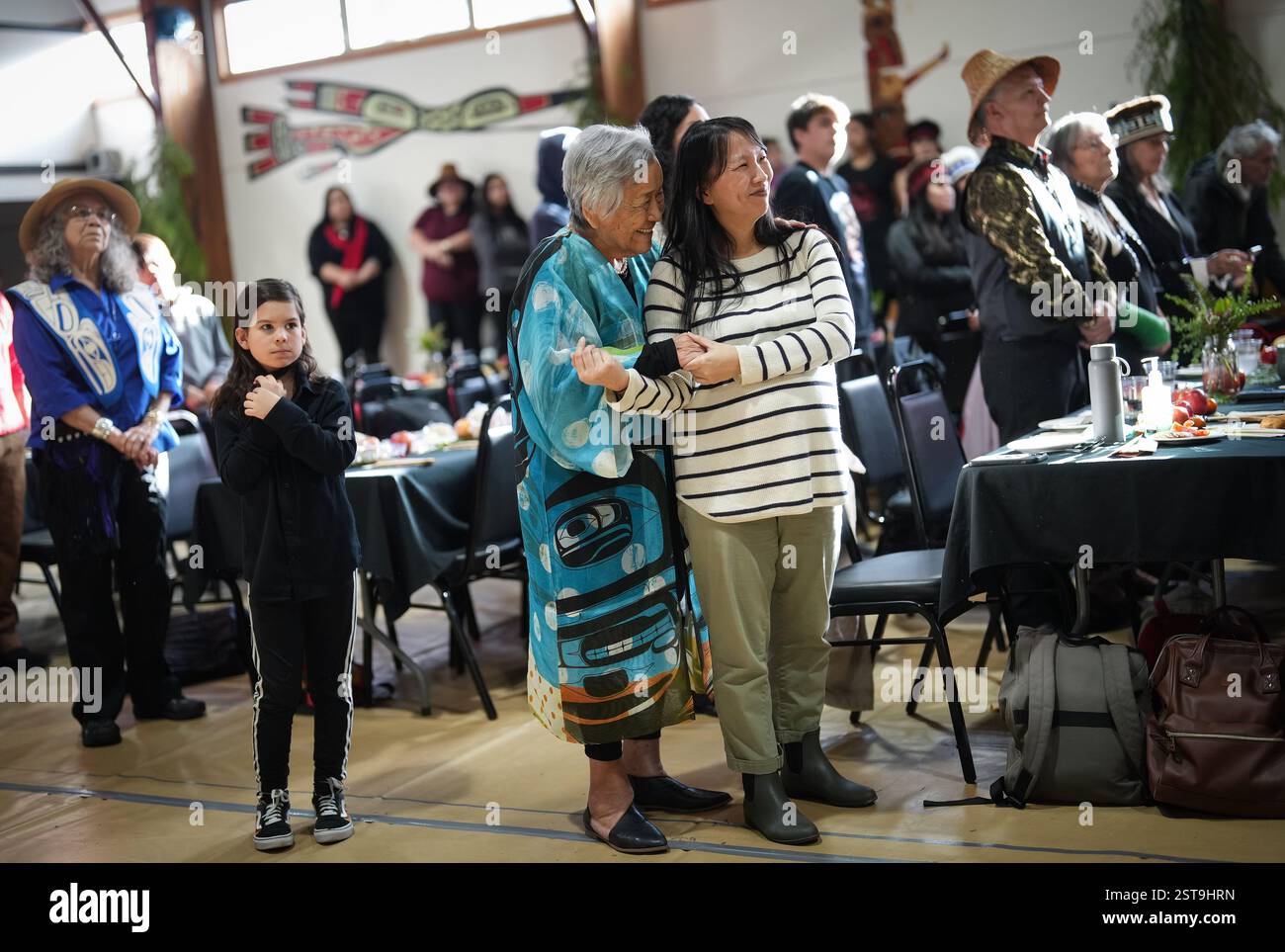 Haida Nation member Elizabeth Douglas, centre left, 92, and Alison ...