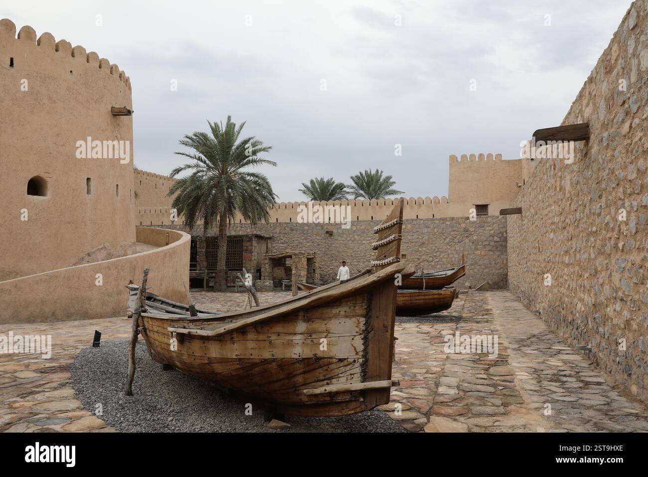 Khasab. 17th Feb, 2025. Models of traditional Omani boats are displayed ...