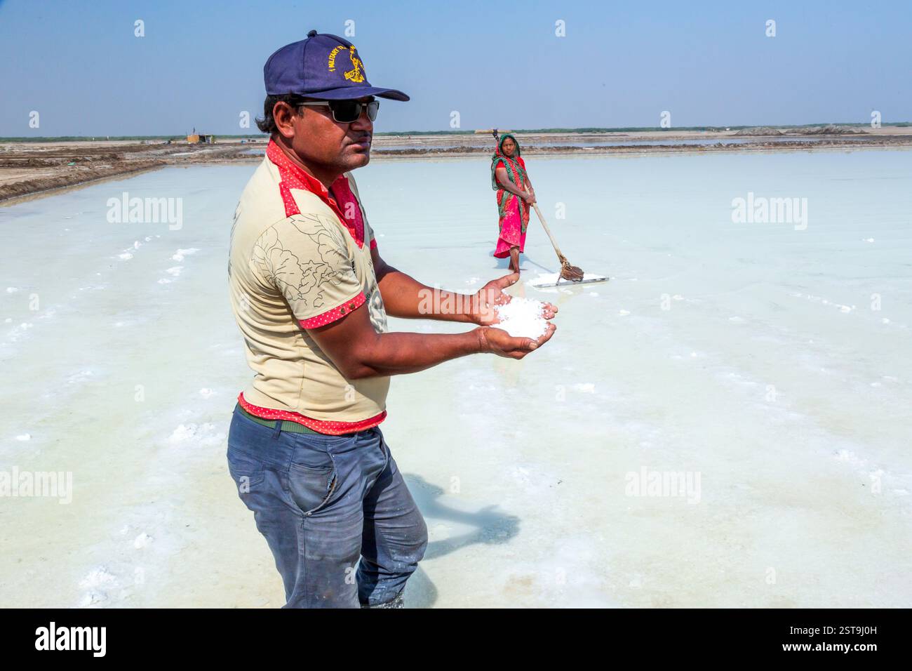 November 24, 2017. Asia, South Asia, India. Great Rann of Kutch, salt marsh in Thar Desert. One ...