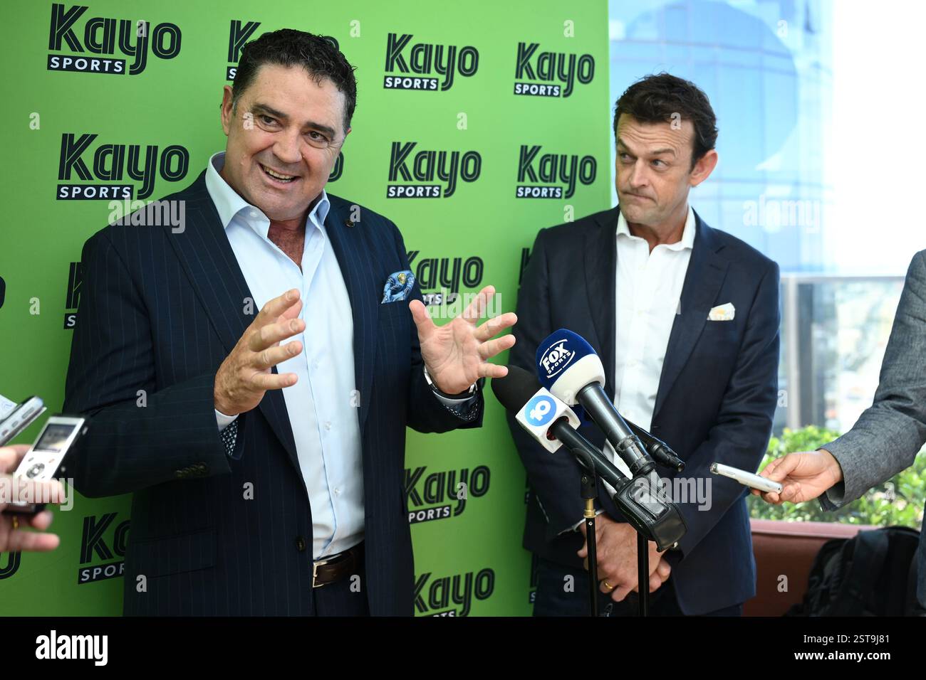 Fox Footy commentator Garry Lyon (left) and Fox Cricket commentator ...