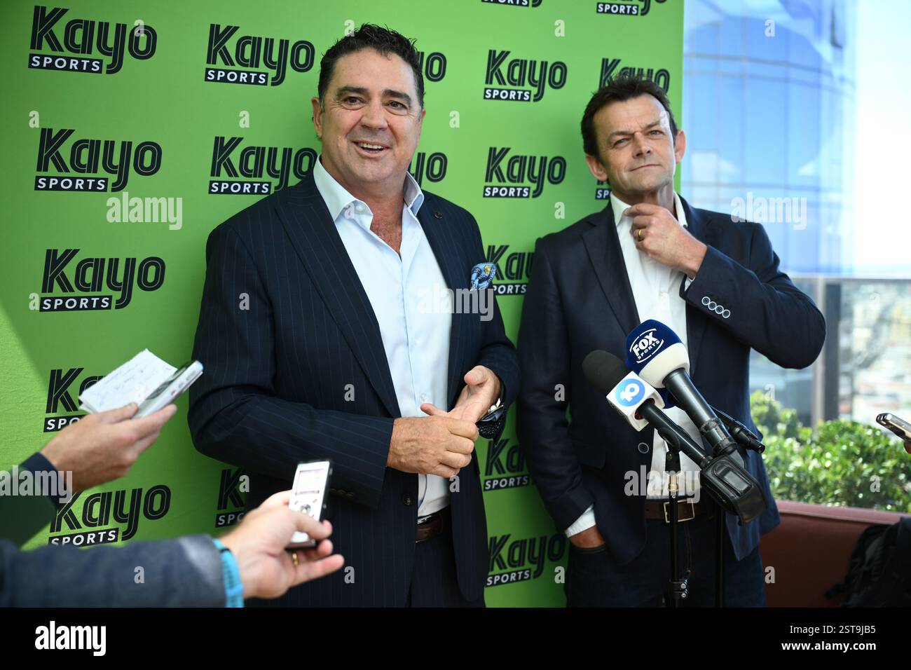 Fox Footy commentator Garry Lyon (left) and Fox Cricket commentator ...