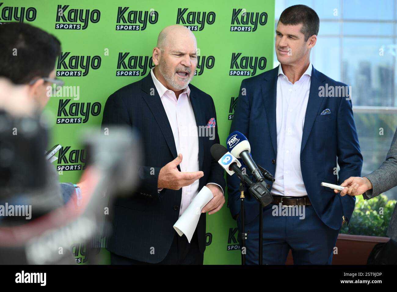Fox Footy commentator Jason Dunstall (left) and Fox Footy commentator ...