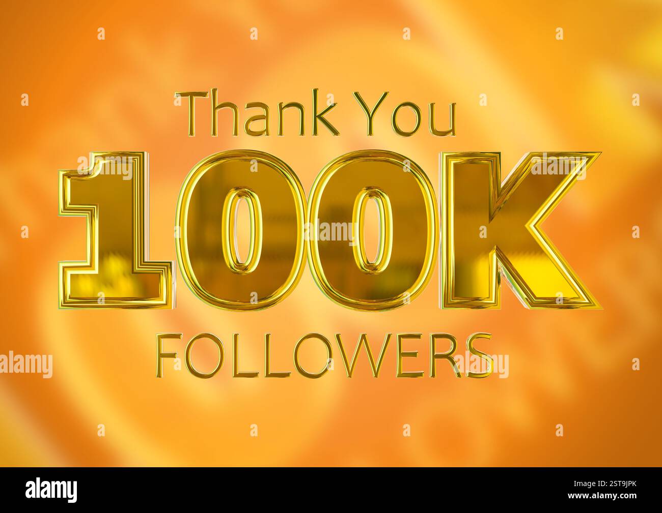 100k followers lettering Golden celebration social media poster. Thank ...