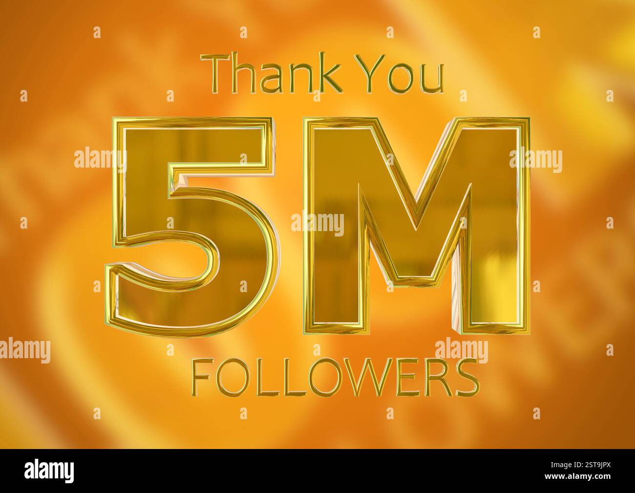 5M followers lettering Golden celebration social media poster. Thank ...
