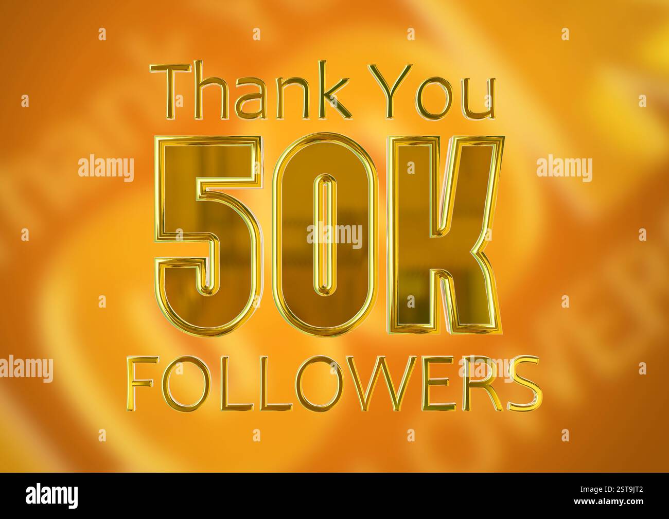 50k followers lettering Golden celebration social media poster. Thank ...