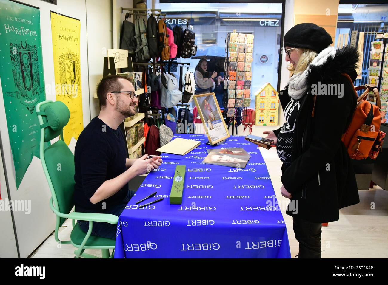 Lyon, France. 08th Feb, 2025. Signing session of actor Sean Biggerstaff ...