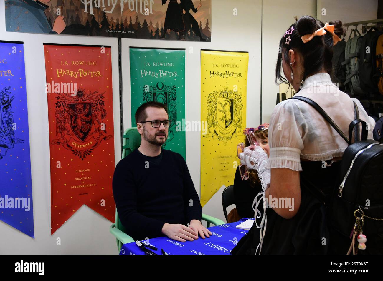 Lyon, France. 08th Feb, 2025. Signing session of actor Sean Biggerstaff ...